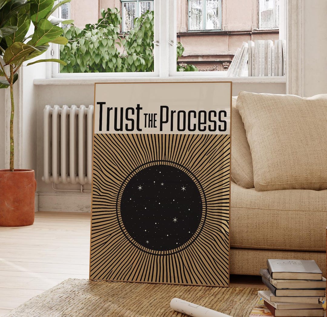 Trust the Process Retro Typography Print - Retro Eye Art - Spiritual ...