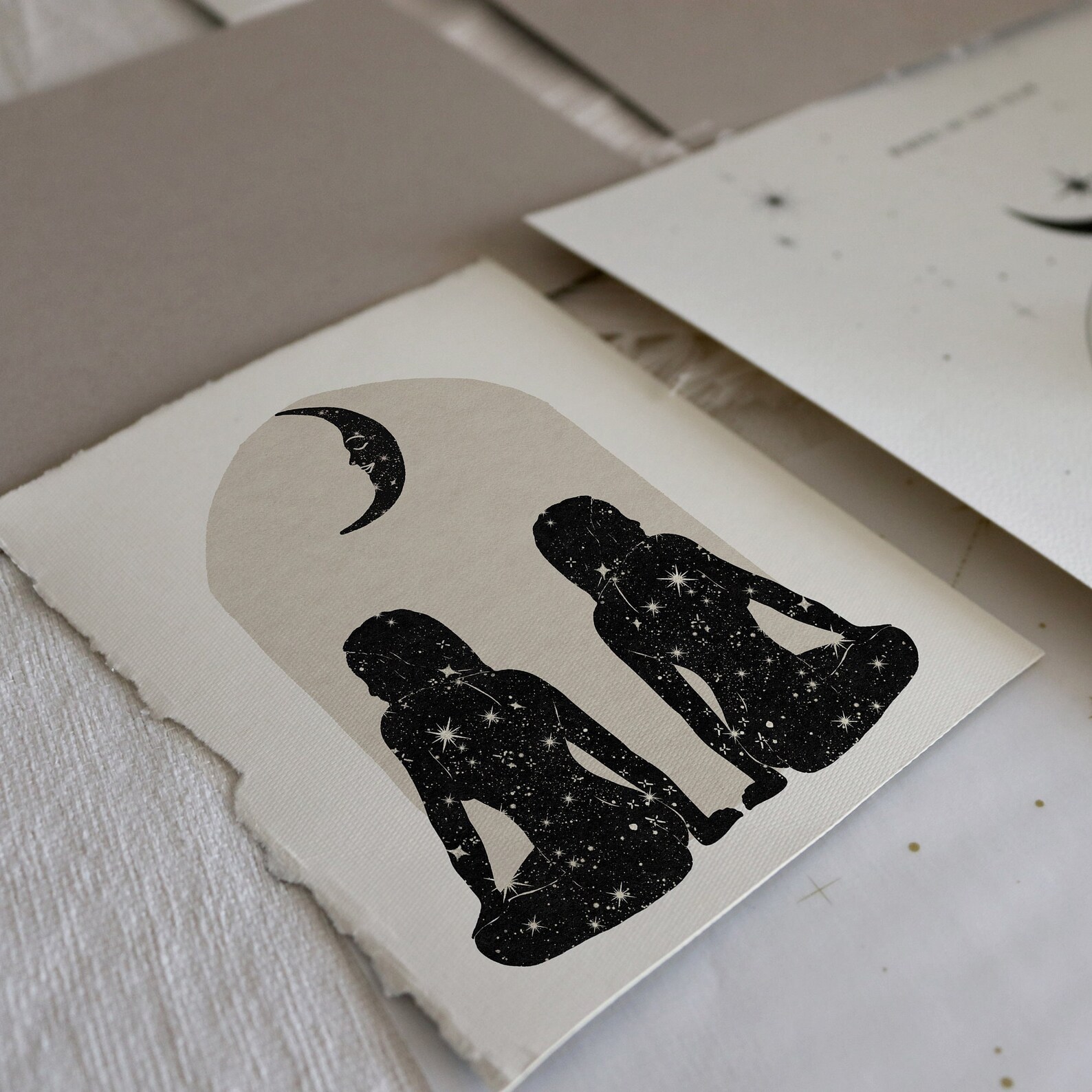 Starry Goddesses Cosmic Sisterhood Artwork - Cosmic Wall Art - Witchy ...