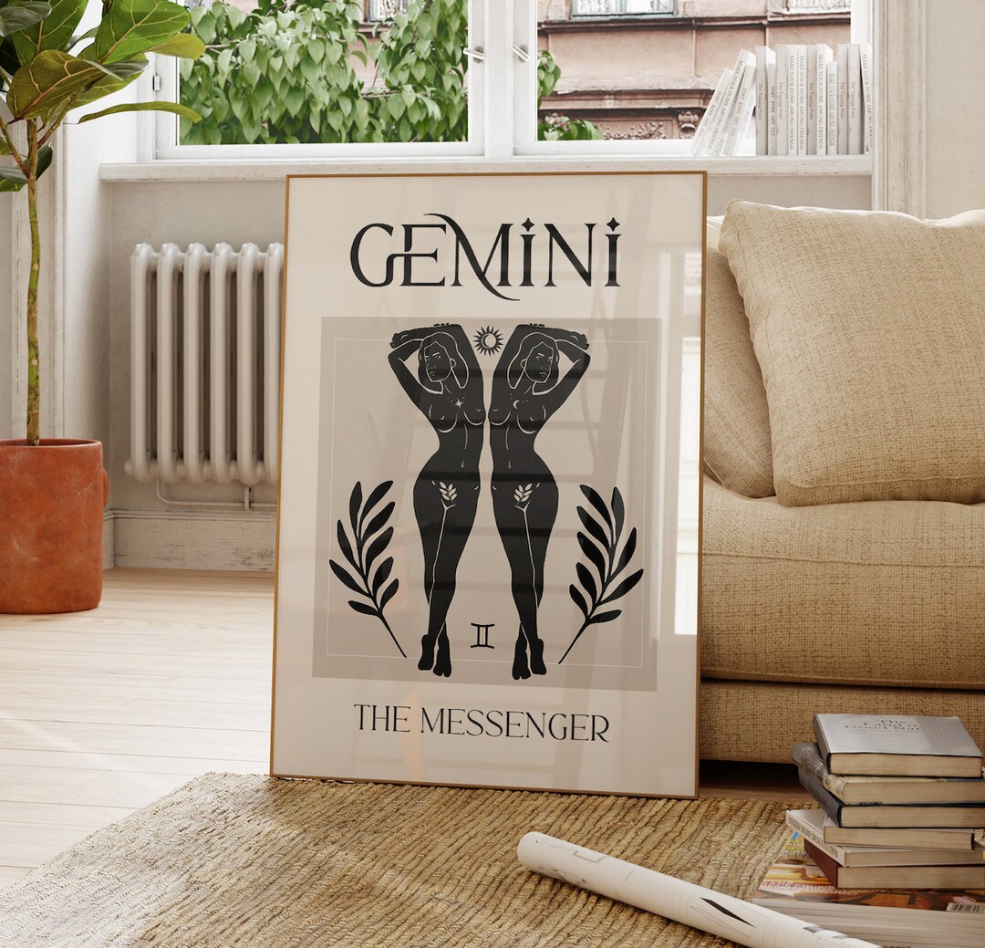 Gemini Zodiac Goddess Wall Art Poster/printable Zodiac Art/printable ...