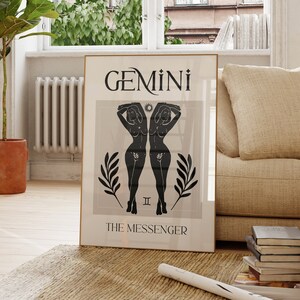 Gemini Zodiac Goddess Wall Art Poster/printable Zodiac Art/printable ...