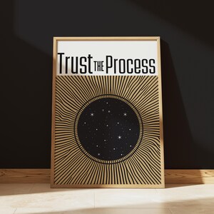 Trust the Process Retro Typography Print - Retro Eye Art - Spiritual ...