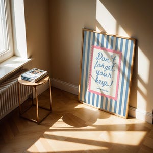 Don't Forget Your Keys Striped Poster - Art for Entryway - Housewarming ...