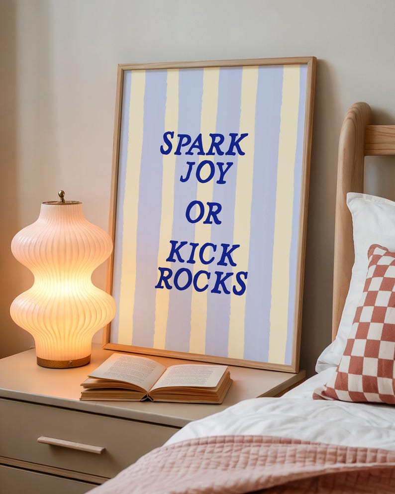 Spark Joy or Kick Rocks Print | Sassy Entryway Quote Wall Art (digital ...