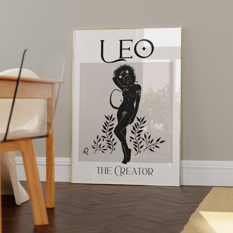 Leo Zodiac Goddess Wall Art Poster/printable Zodiac Art/printable Wall ...