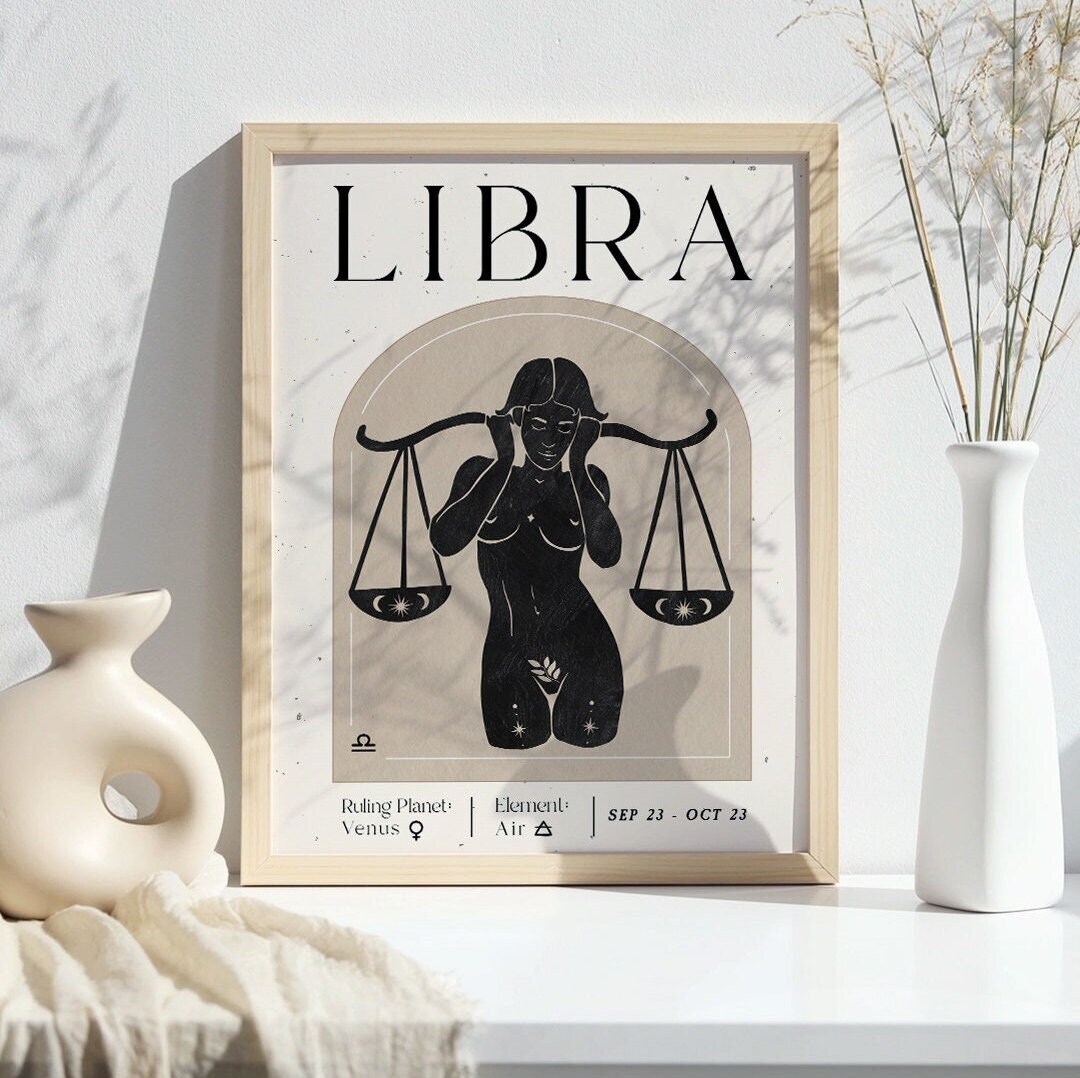 Libra Zodiac Goddess Wall Art Poster/printable Zodiac Art/printable ...