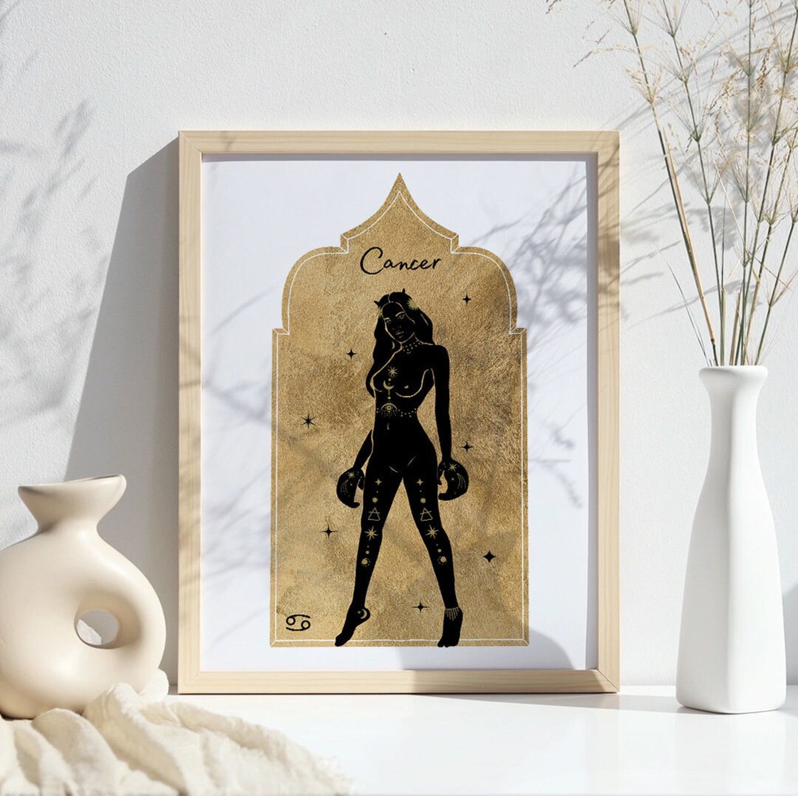 Golden Cancer Zodiac Wall Art Poster/printable Zodiac - Etsy