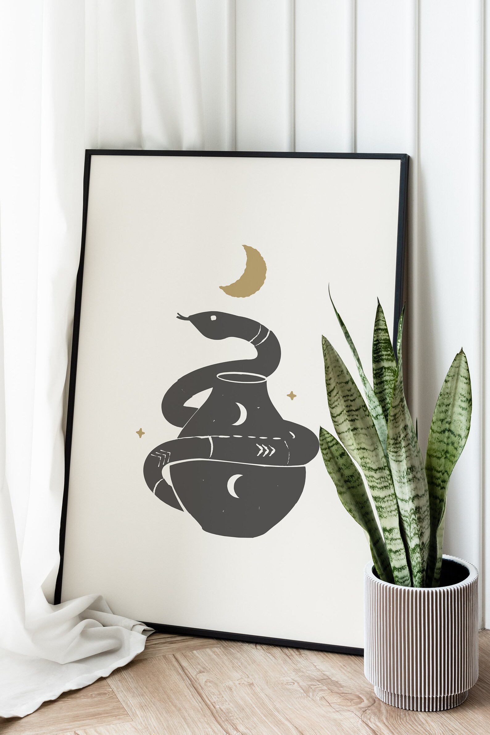 Mystic Snake Vase Art Print/ Printable Wall Art/boho Wall - Etsy