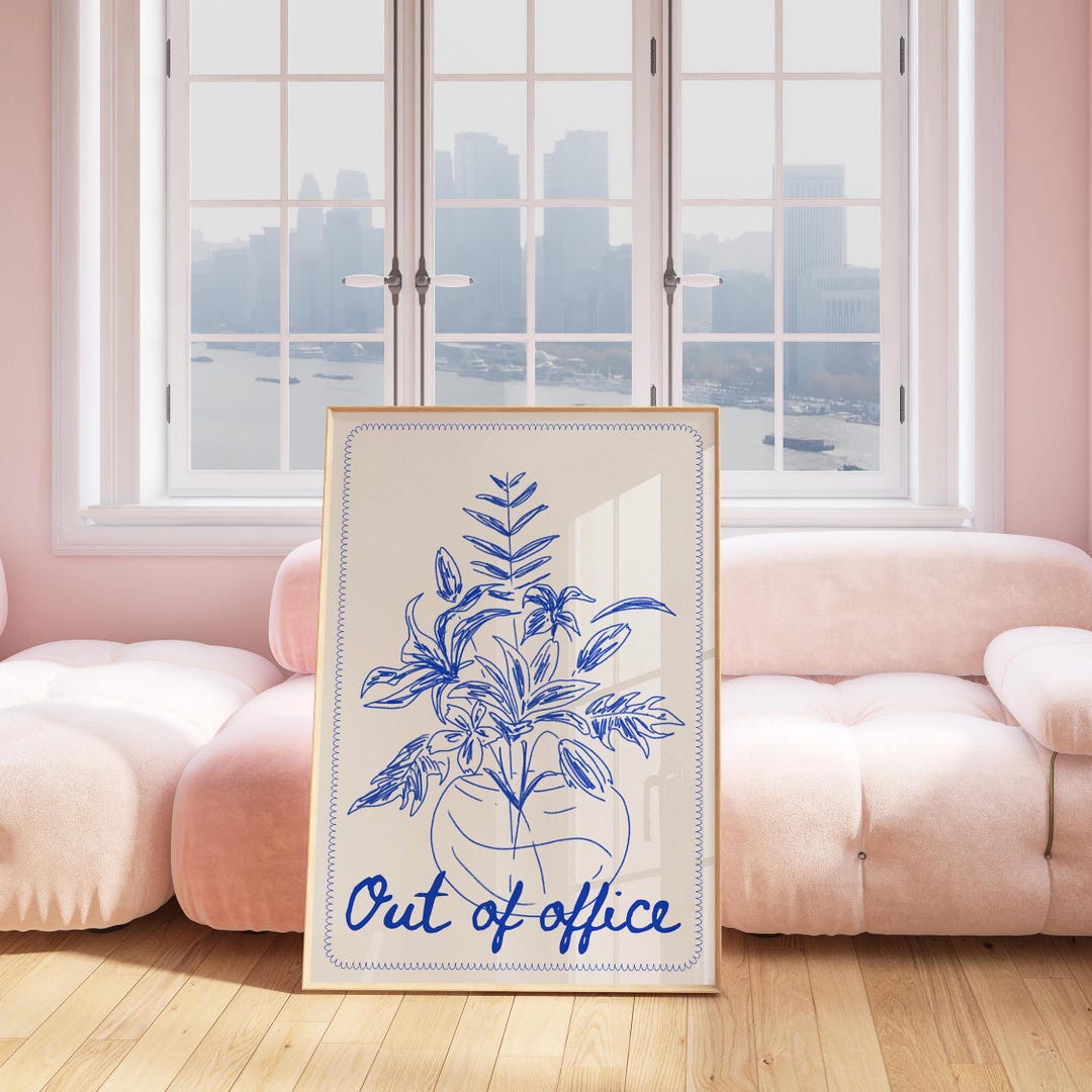 Floral Out of Office Printable Wall Art, Classy Floral Wall Decor ...