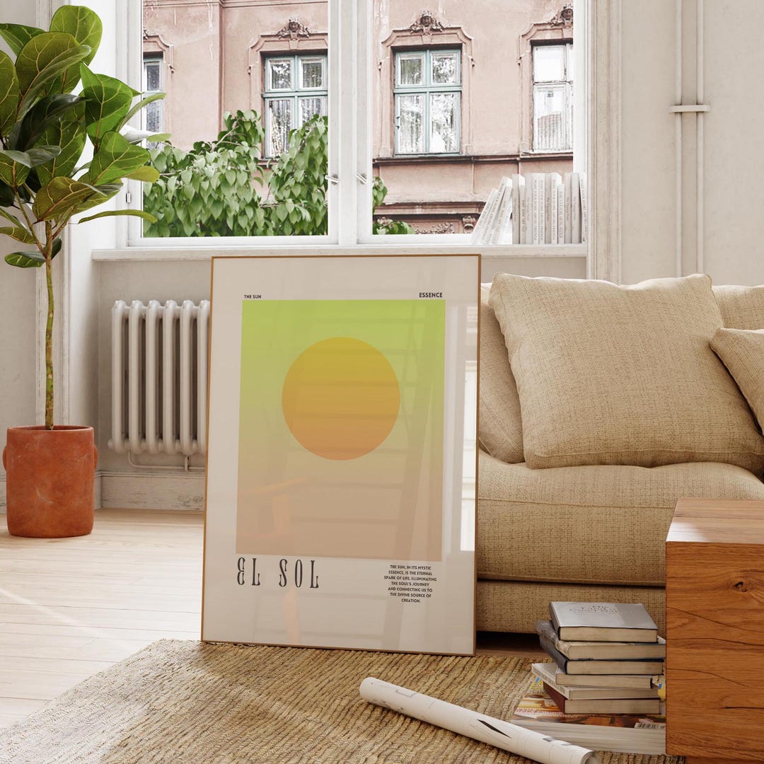 El Sol Art Ethereal Sun Poster Print - Trendy Sunset Art Print- Cool ...