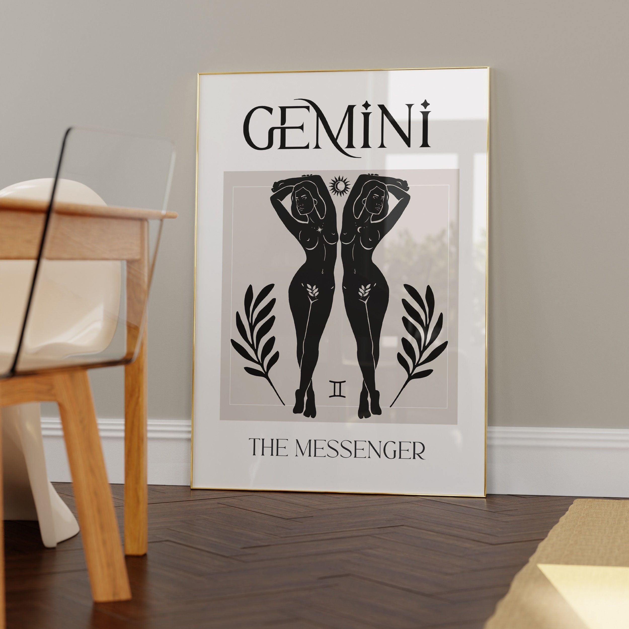 Gemini Zodiac Goddess Wall Art Poster/printable Zodiac Art/printable ...