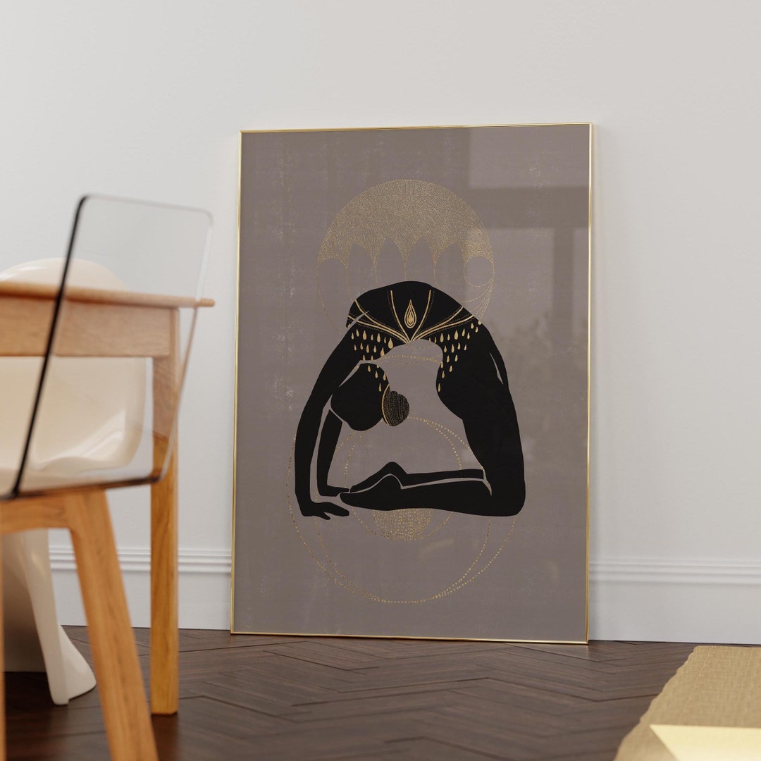 Golden Yoga Pose Printable Wall Art/yoga Goddess Art Print/yogi Artwork ...