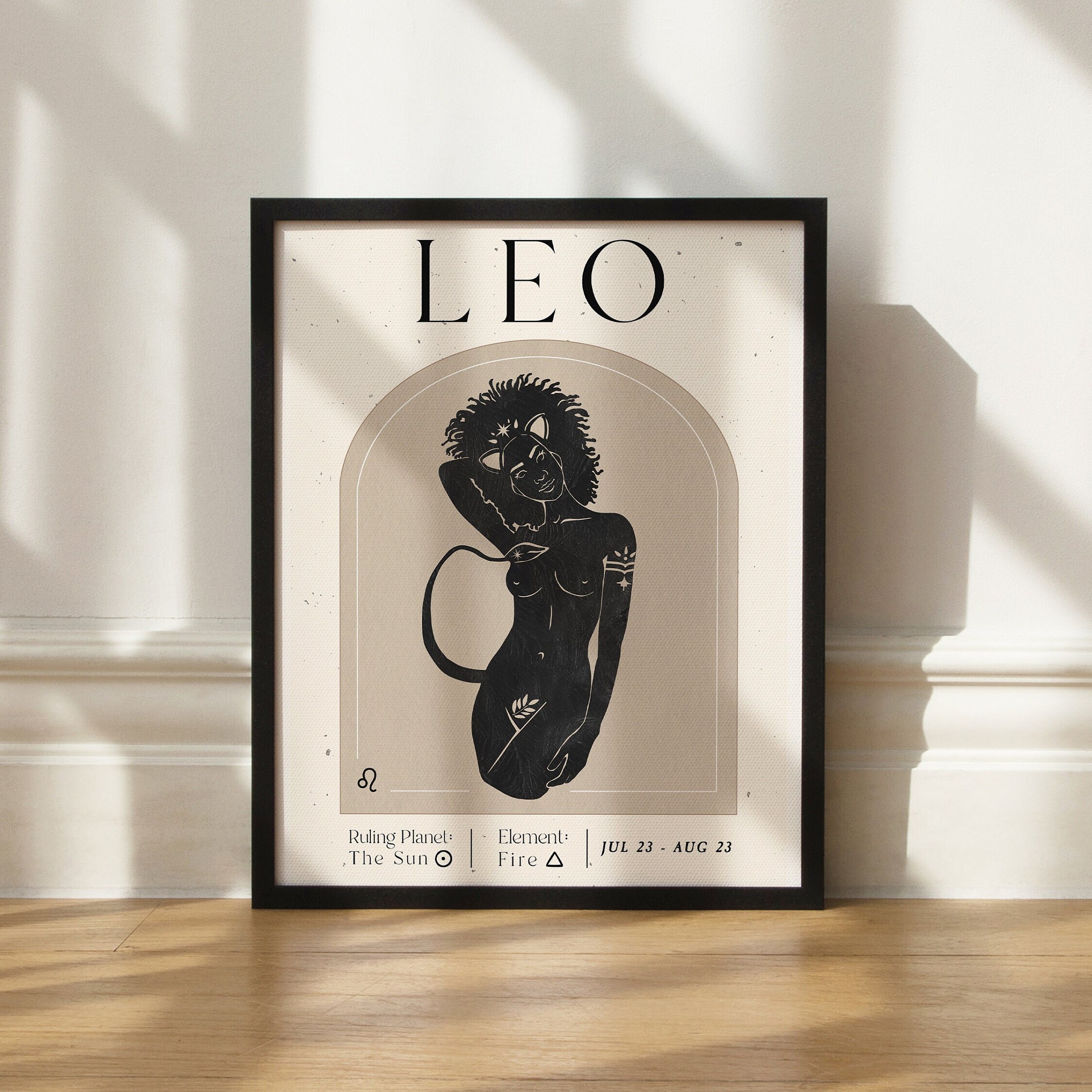 Leo Zodiac Goddess Wall Art Poster/printable Zodiac Art/printable Wall ...