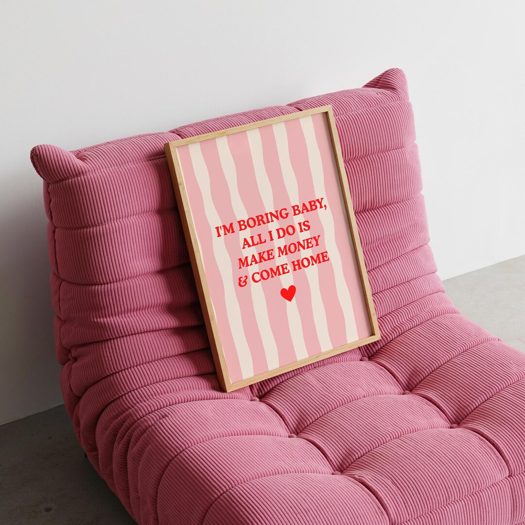 I'm Boring Baby Striped Preppy Print - Printable Wall Art - Trendy Dorm ...