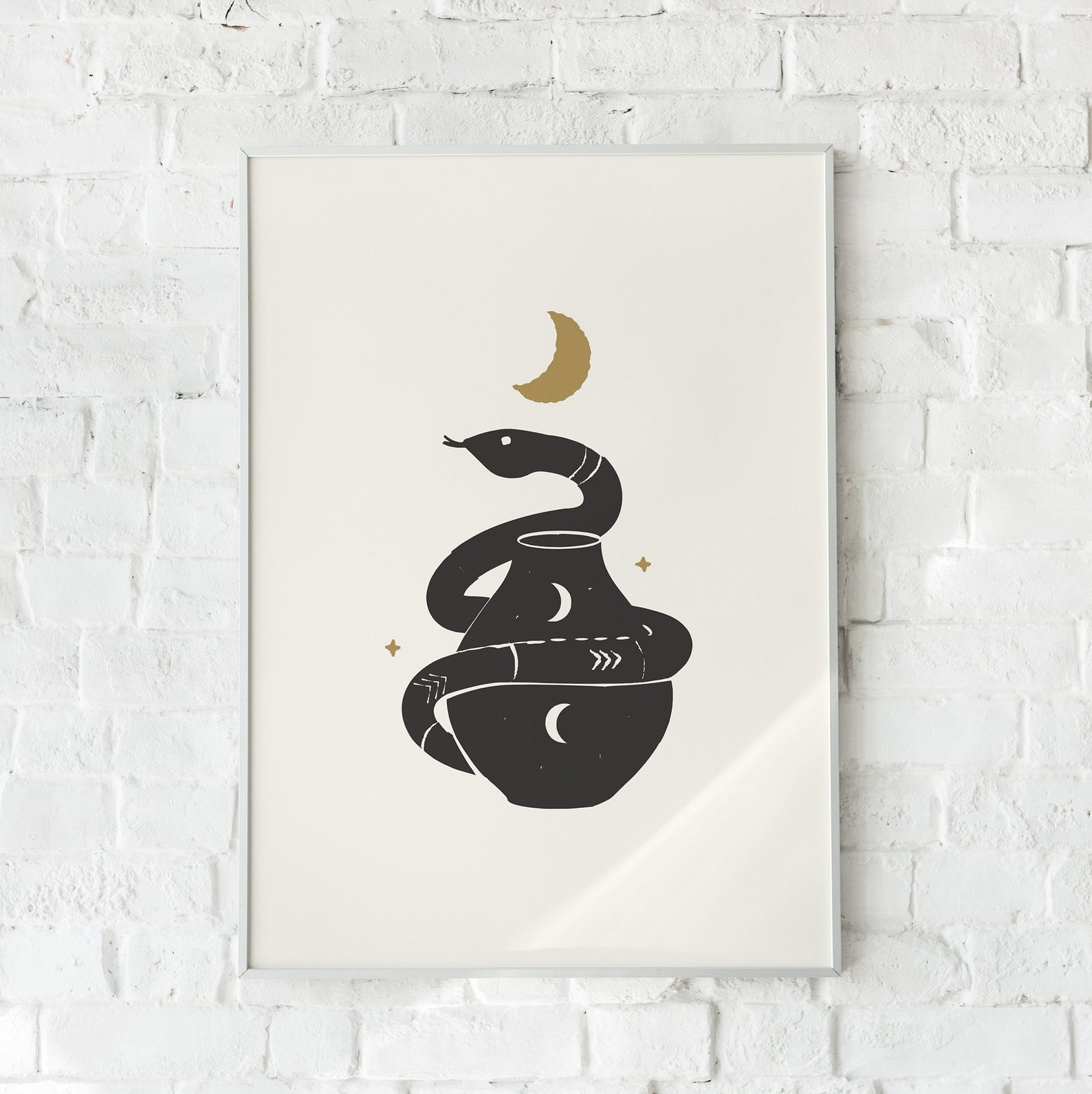 Mystic Snake Vase Art Print/ Printable Wall Art/boho Wall - Etsy