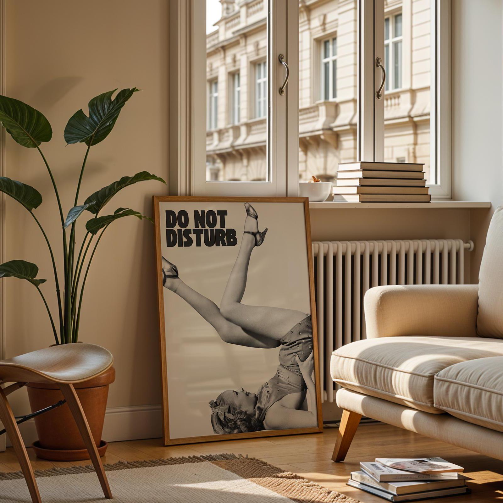 Trendy Retro Do Not Disturb Art Print - Funny Vintage Art Poster ...