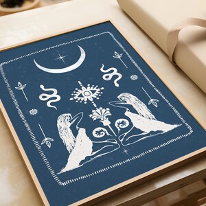 Blue Moon Goddesses Art Print - Feminine Energy Art -spirituality ...