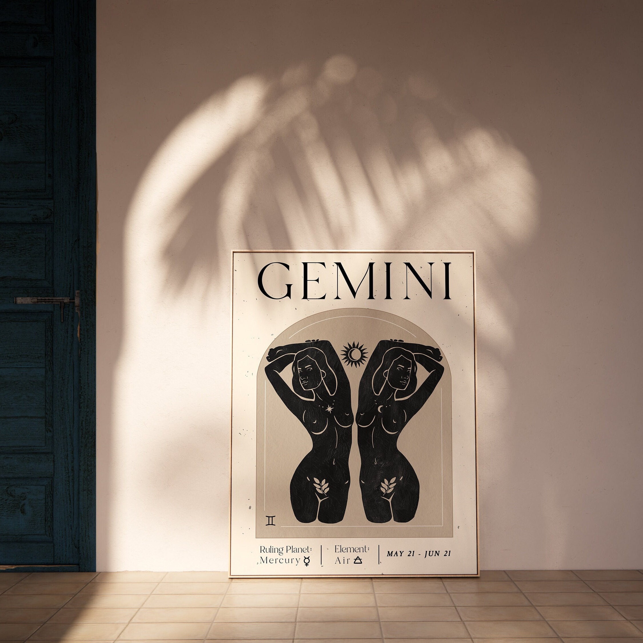 Gemini Zodiac Goddess Wall Art Poster/printable Zodiac Art/printable ...