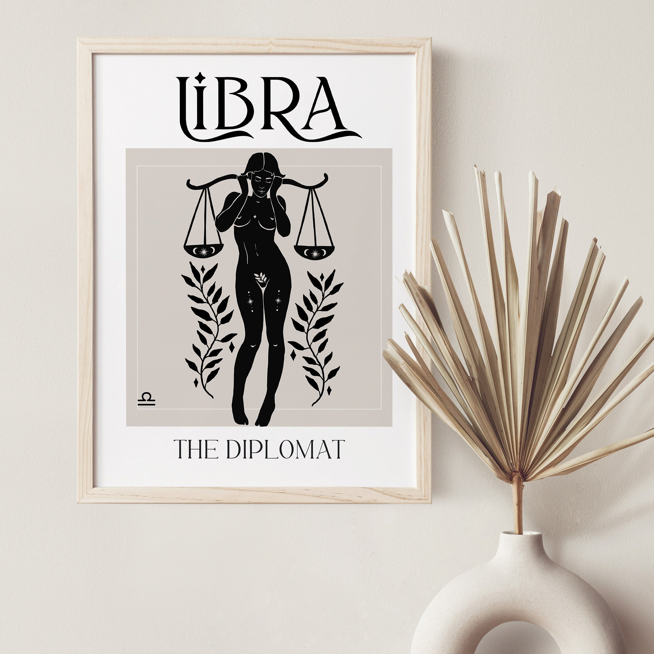 Libra Zodiac Goddess Wall Art Poster/printable Zodiac Art/printable ...