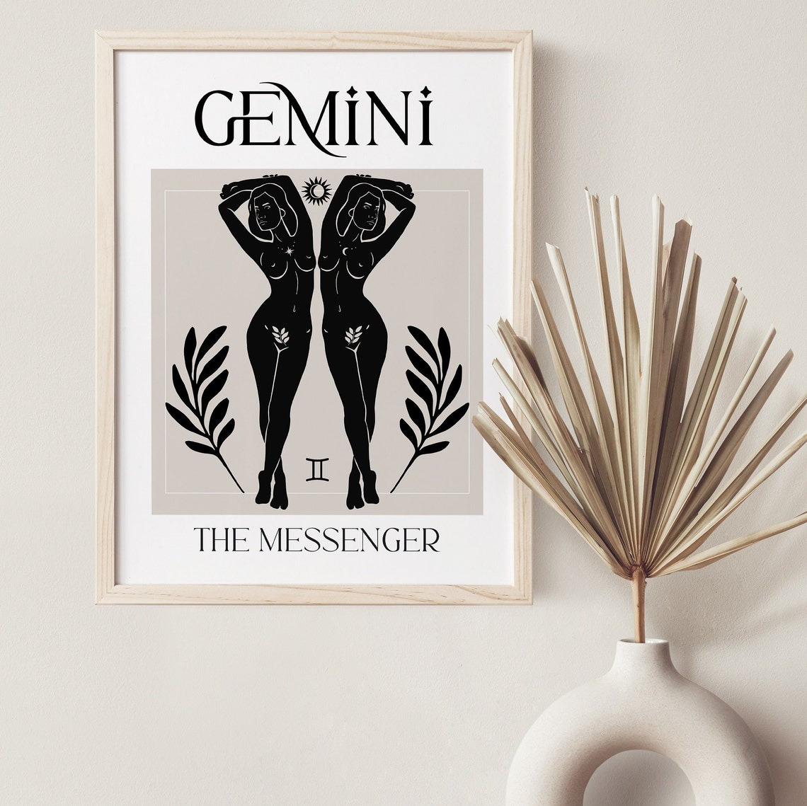 Gemini Zodiac Goddess Wall Art Poster/printable Zodiac Art/printable ...