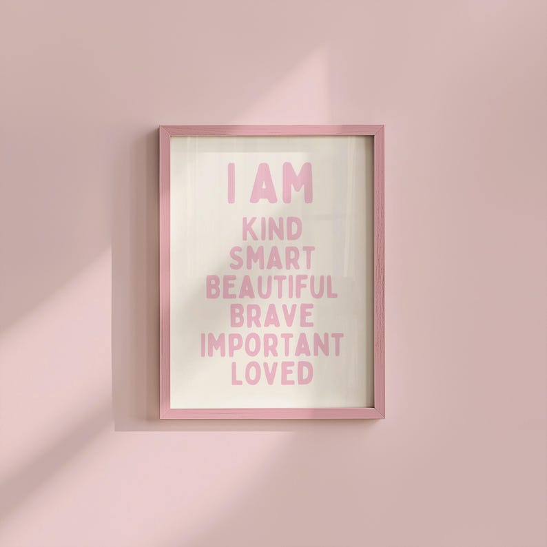 I Am Affirmation Print - Printable Wall Art - Self Love Wall Art - Cute ...