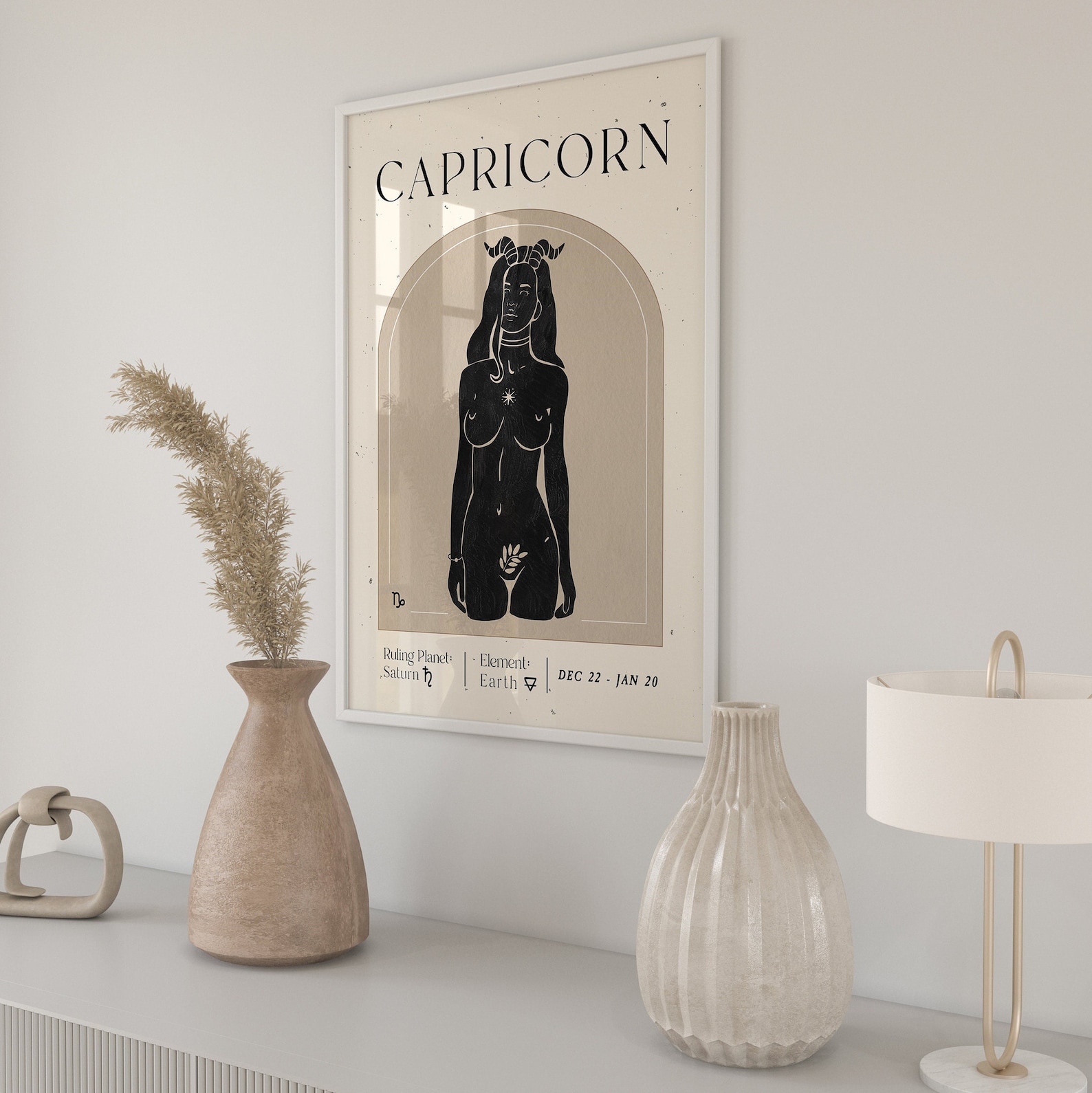 Capricorn Zodiac Goddess Wall Art Poster/printable Zodiac - Etsy