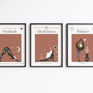 Cosmic Yoga Pose Sequence Art Set of 3/yoga Pose Art Poster/art for ...