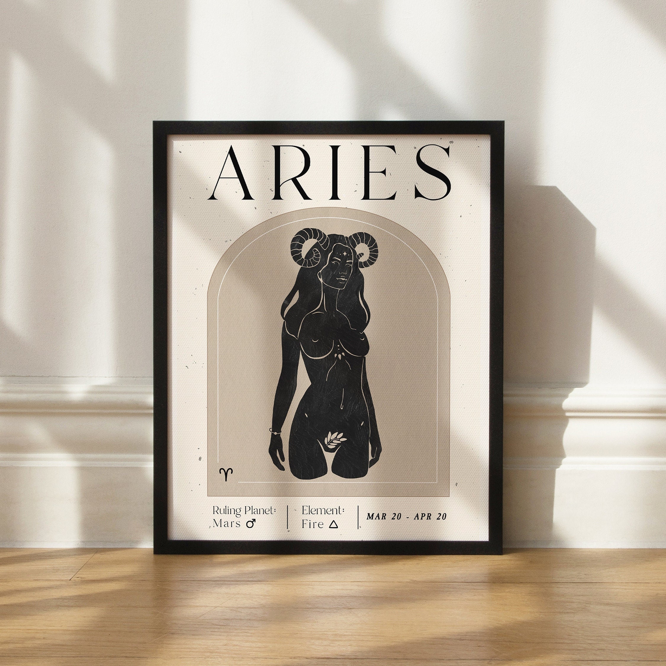 Aries Zodiac Goddess Wall Art Poster/printable Zodiac Art/printable ...