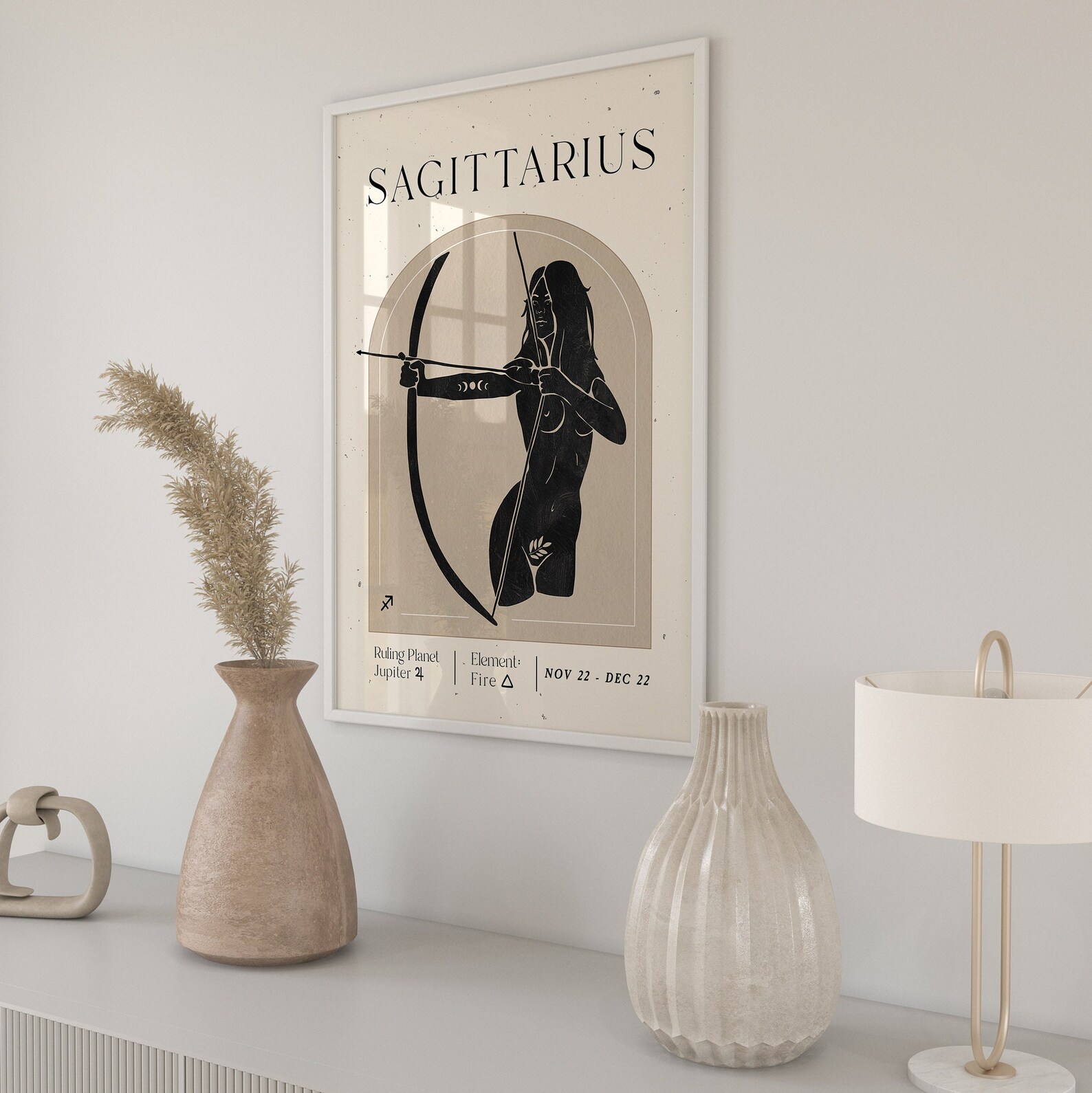 Sagittarius Zodiac Goddess Wall Art Poster/printable Zodiac Art ...