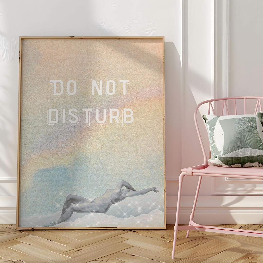 Do Not Disturb Poster - Trendy Funny Wall Art - Aura Gradient Print ...