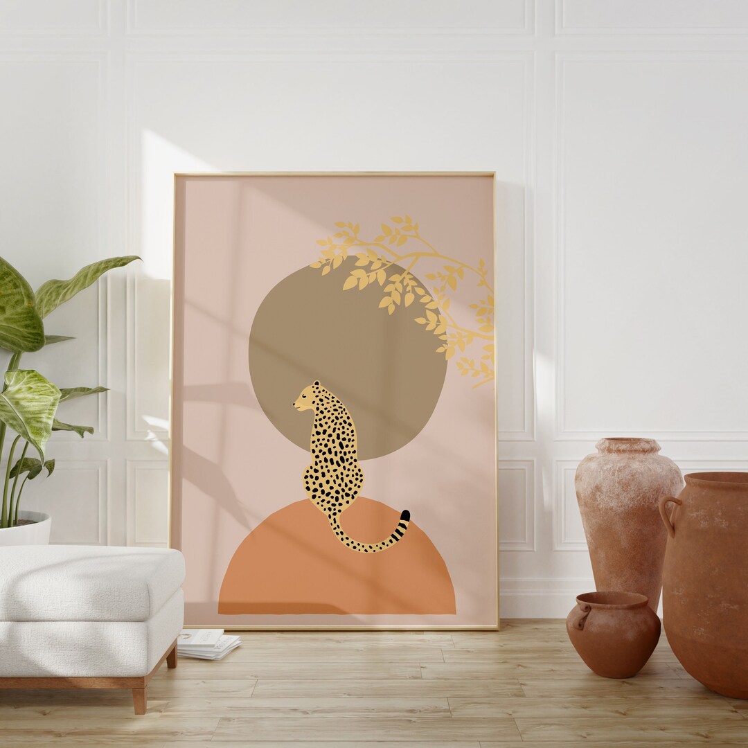 Mid Century Boho Cheetah Poster/ Digital Download / Boho Cheetah ...