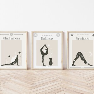 Yoga Pose Mantra Series Wall Art Set of 3/yoga Pose Art Poster/art for ...