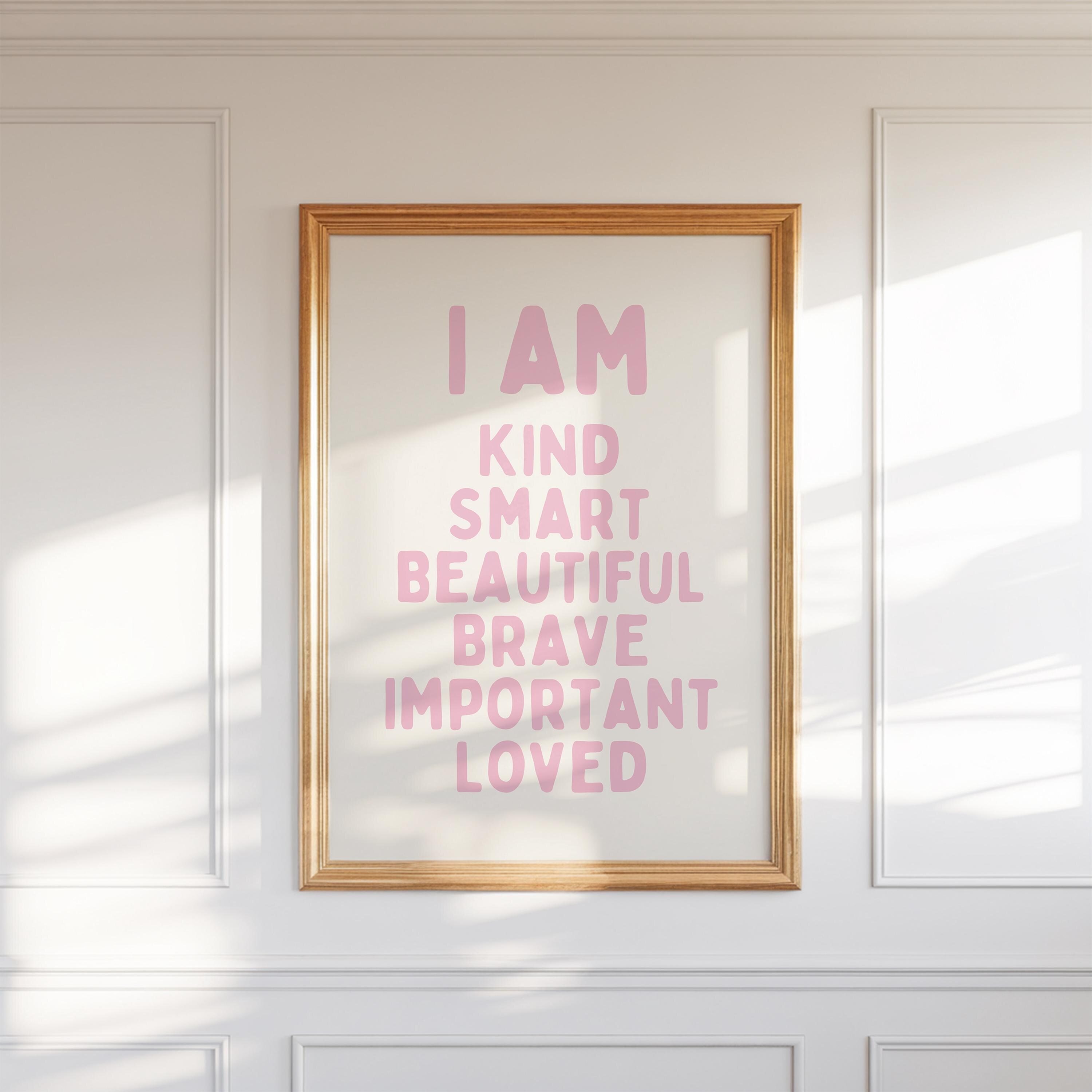 I Am Affirmation Print - Printable Wall Art - Self Love Wall Art - Cute ...