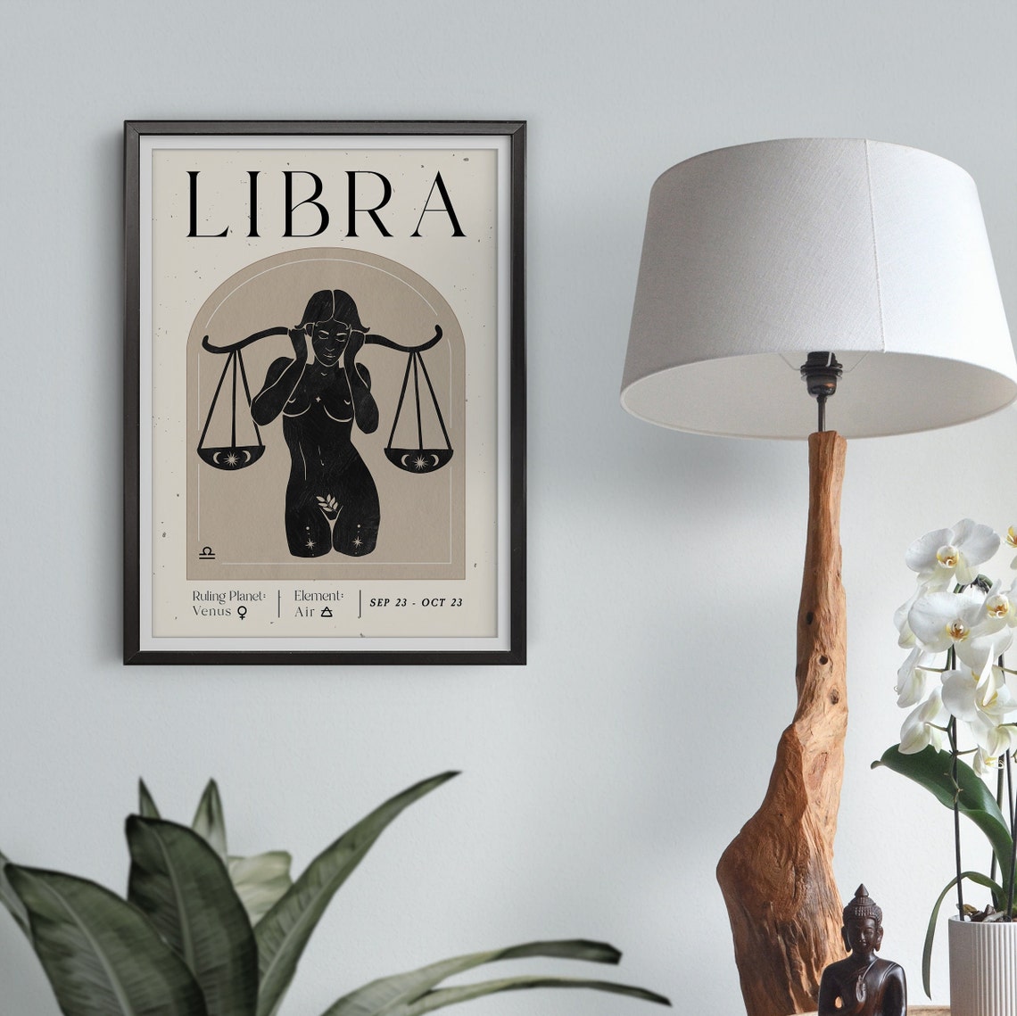 Libra Zodiac Goddess Wall Art Poster/printable Zodiac Art/printable ...