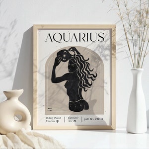 Aquarius Zodiac Goddess Wall Art Poster/printable Zodiac - Etsy