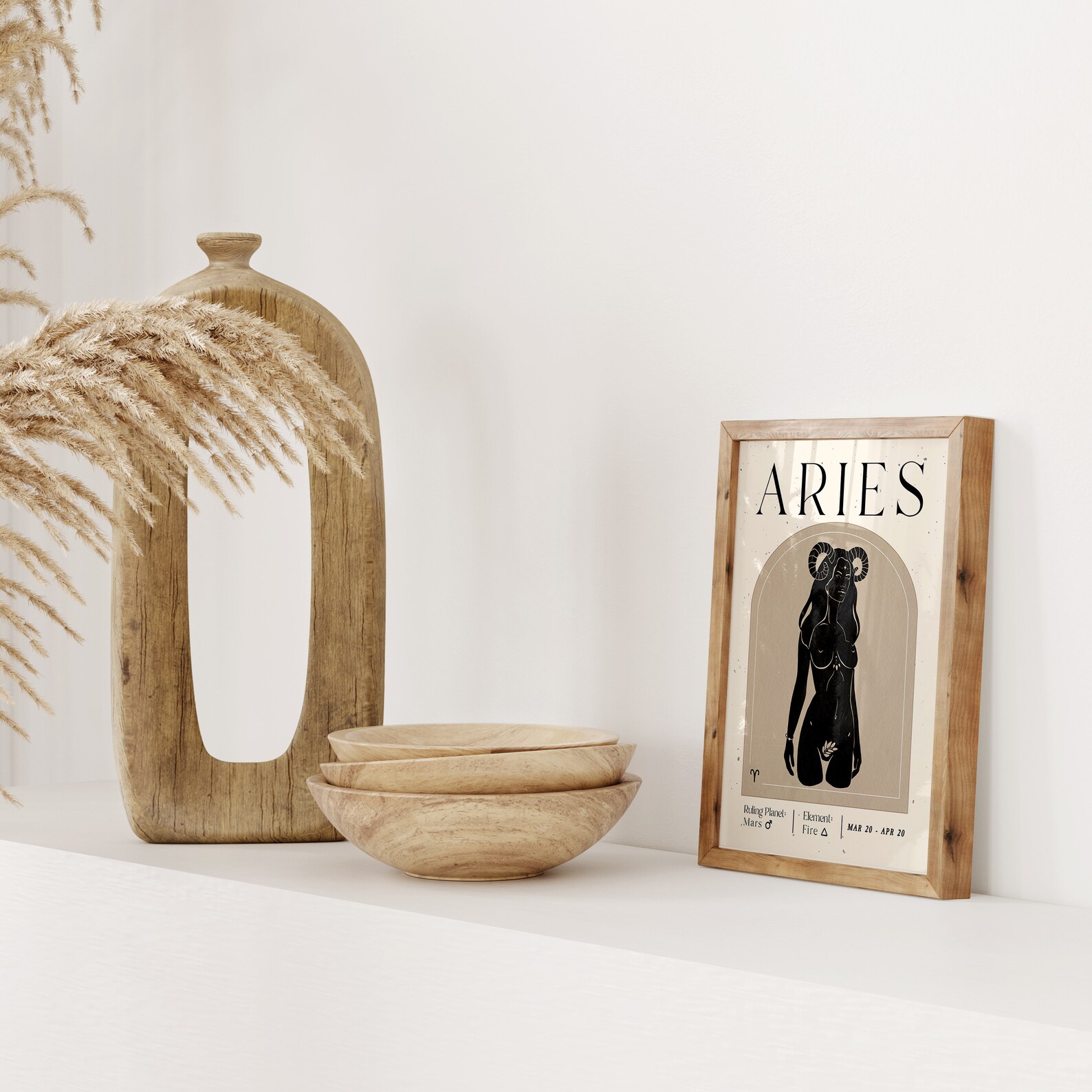 Aries Zodiac Goddess Wall Art Poster/printable Zodiac Art/printable ...
