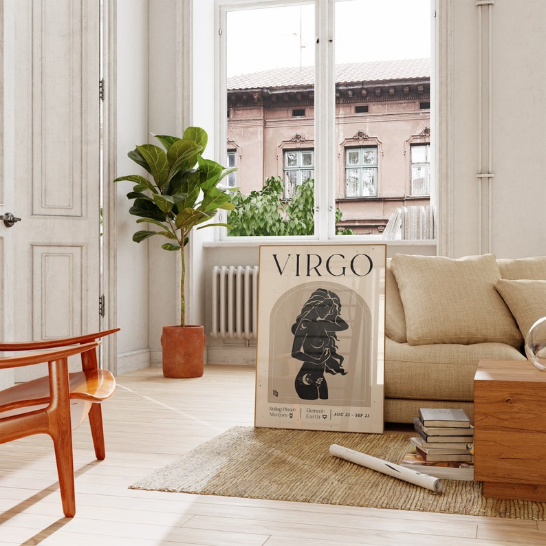 Virgo Zodiac Goddess Wall Art Poster/printable Zodiac Art/printable ...