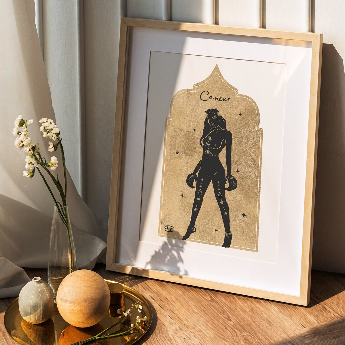 Golden Cancer Zodiac Wall Art Poster/printable Zodiac - Etsy