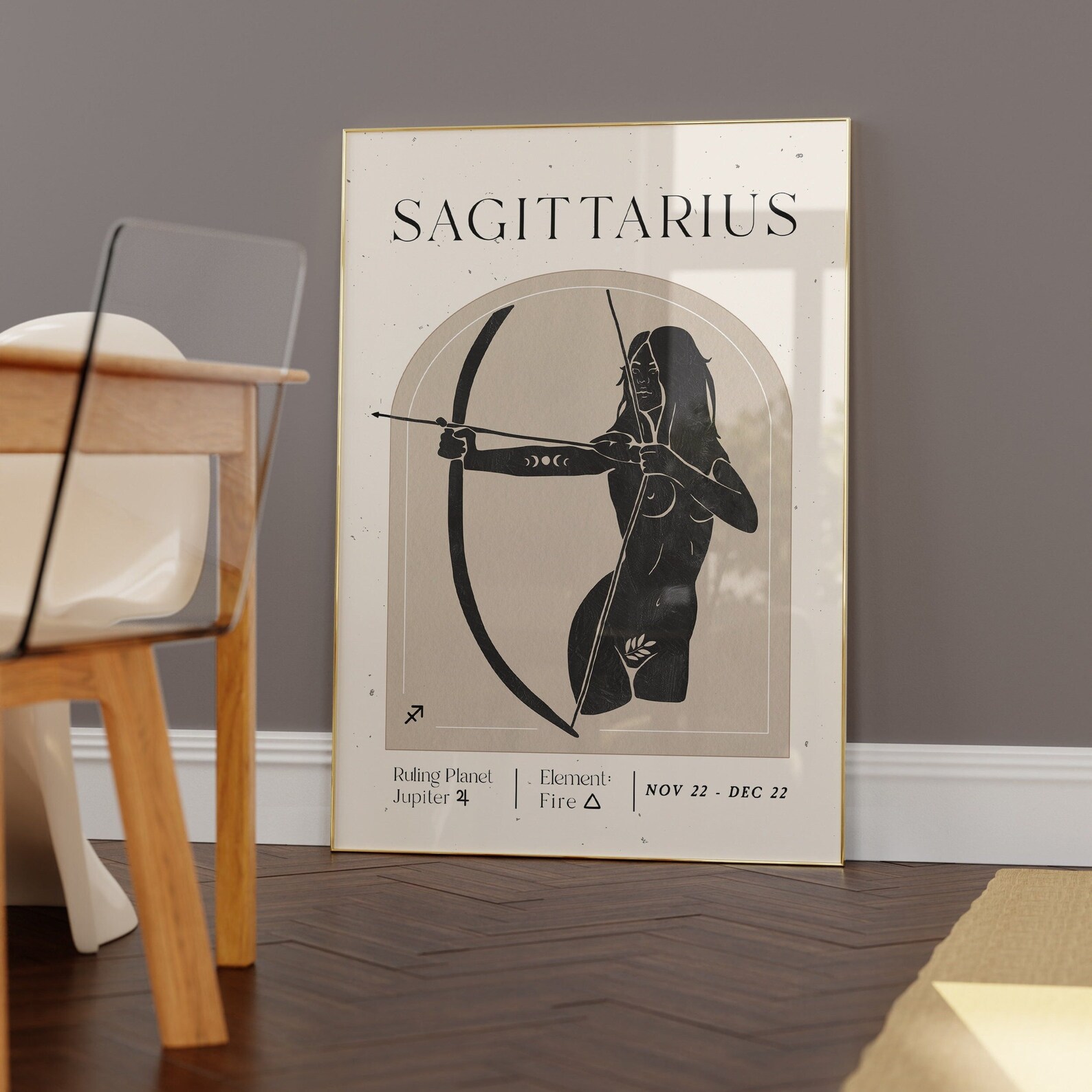Sagittarius Zodiac Goddess Wall Art Poster/printable Zodiac Art ...