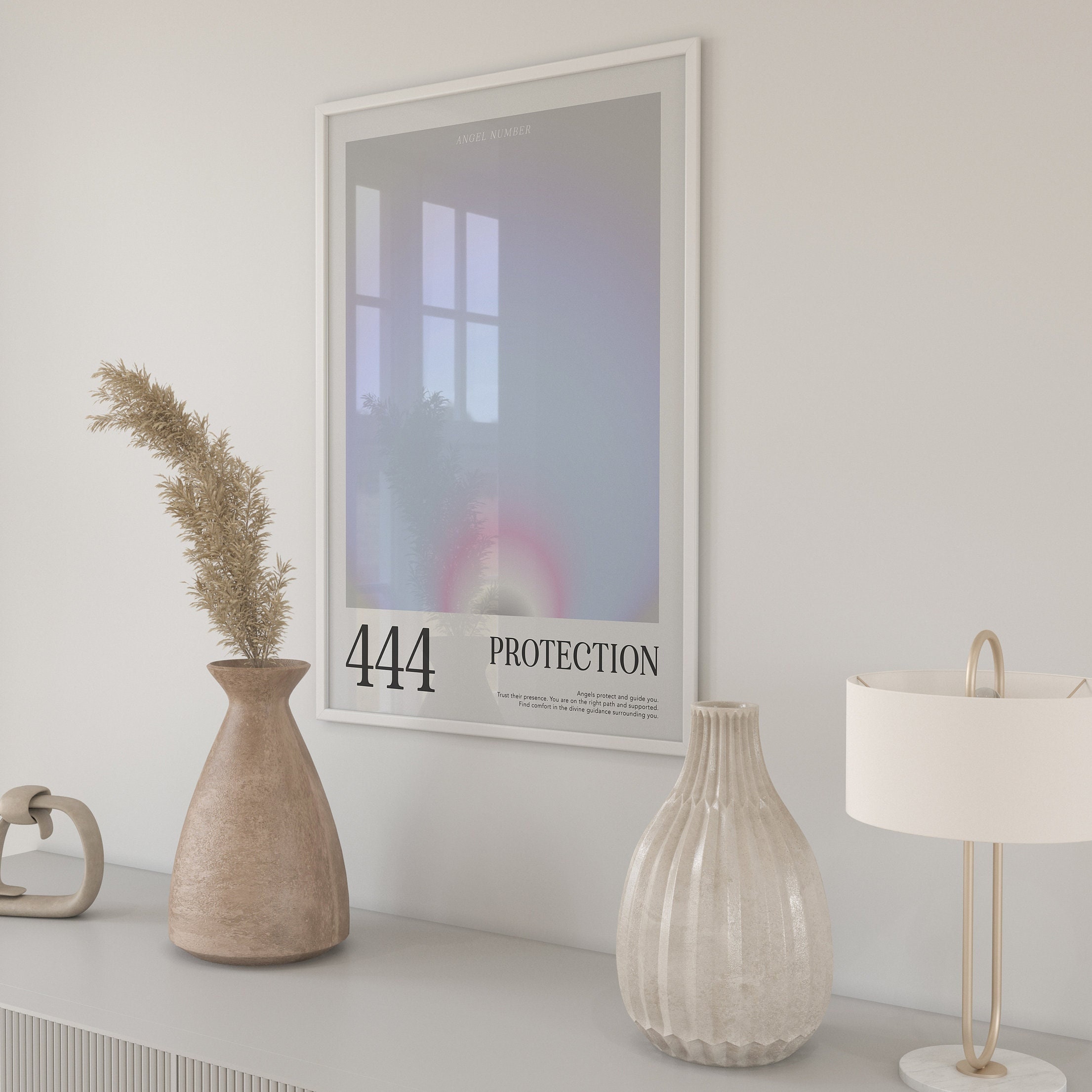444 Angel Number - Aura Gradient Art Print - Angel Number Poster ...