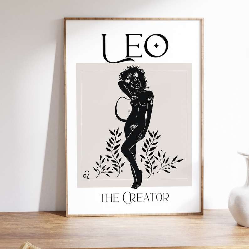Leo Zodiac Goddess Wall Art Poster/printable Zodiac Art/printable Wall ...