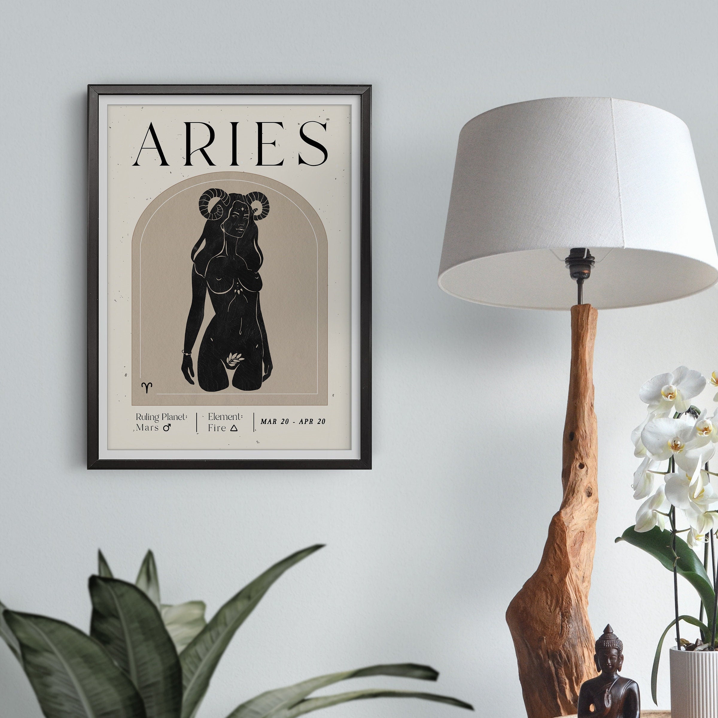 Aries Zodiac Goddess Wall Art Poster/printable Zodiac Art/printable ...