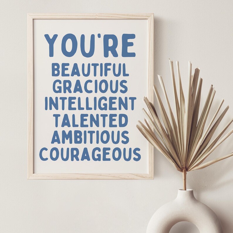 You Are Affirmation Art Poster - Printable Wall Art - Minimalist ...