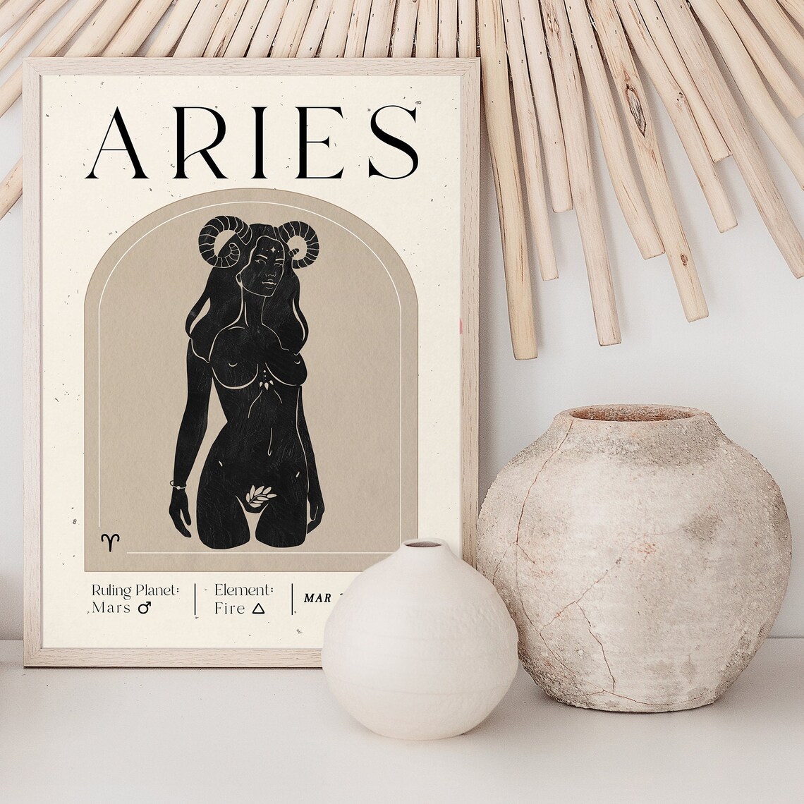 Aries Zodiac Goddess Wall Art Poster/printable Zodiac Art/printable ...