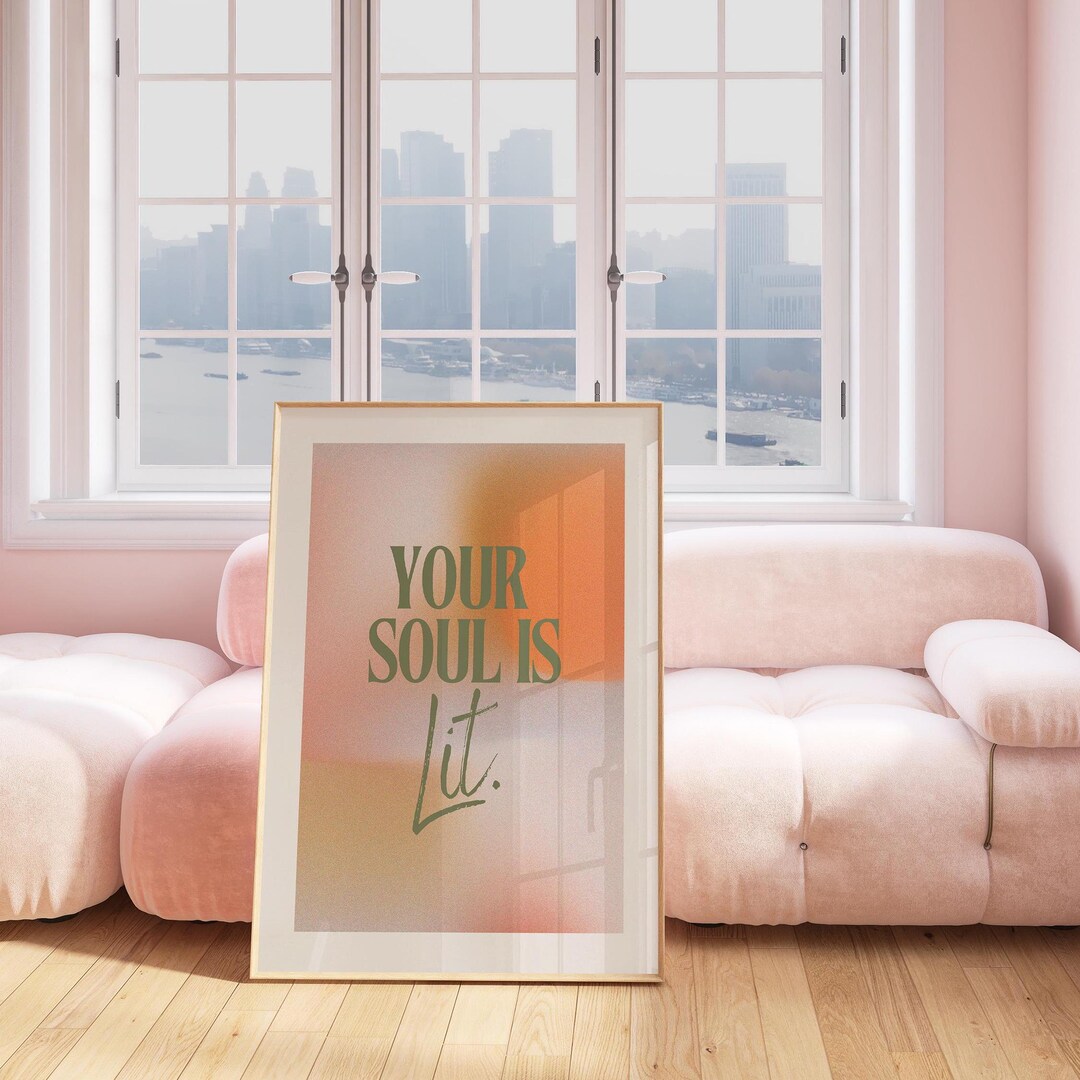 Your Soul is Lit Gradient Wall Art Print - Fun Dorm Room Art ...