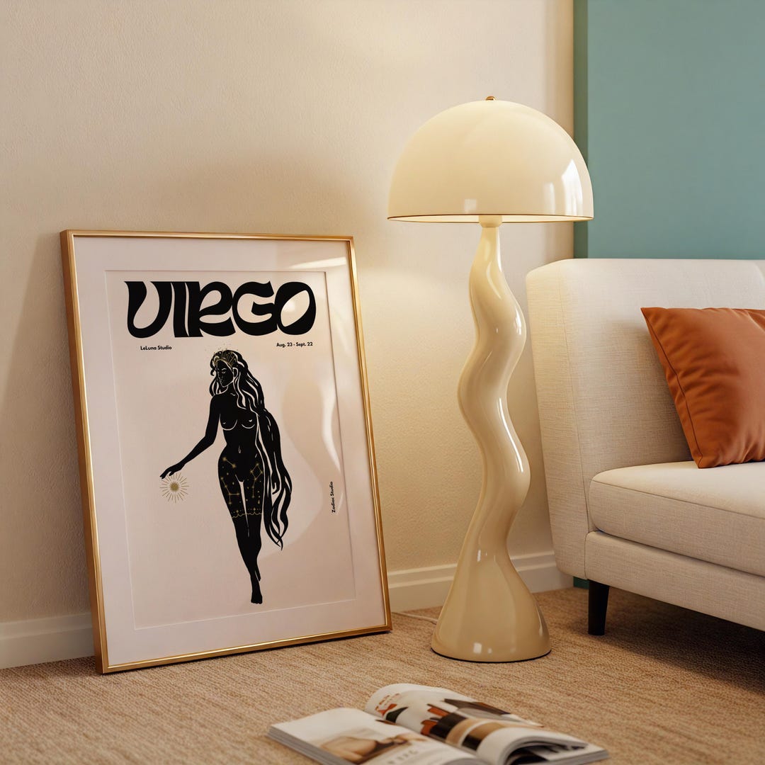 Black Retro Virgo Wall Art Poster/printable Art/minimalist Wall Art ...