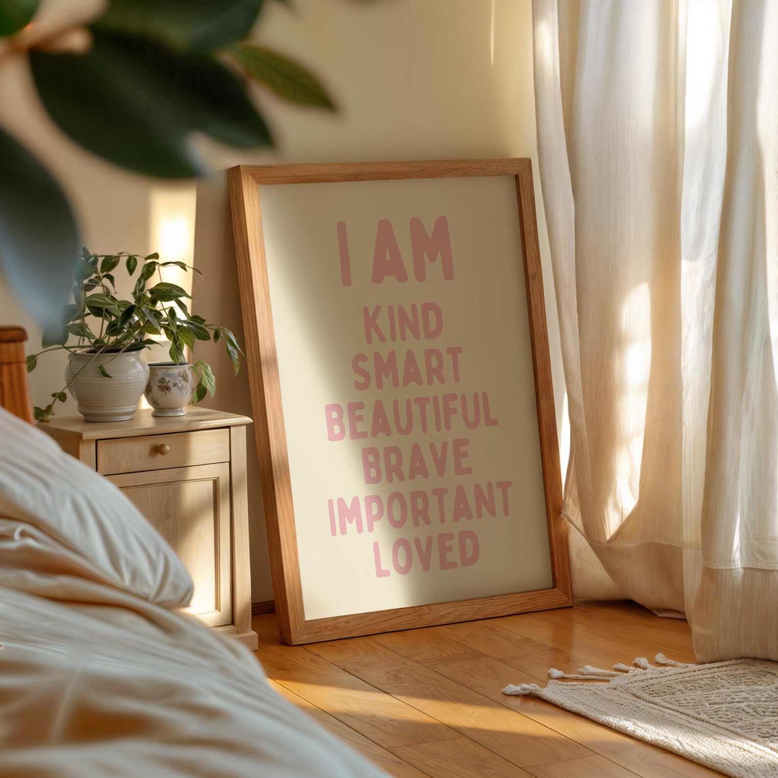 I Am Affirmation Print - Printable Wall Art - Self Love Wall Art - Cute ...