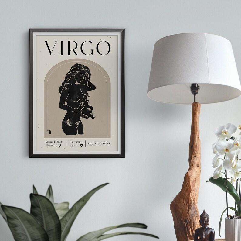 Virgo Zodiac Goddess Wall Art Poster/printable Zodiac Art/printable ...