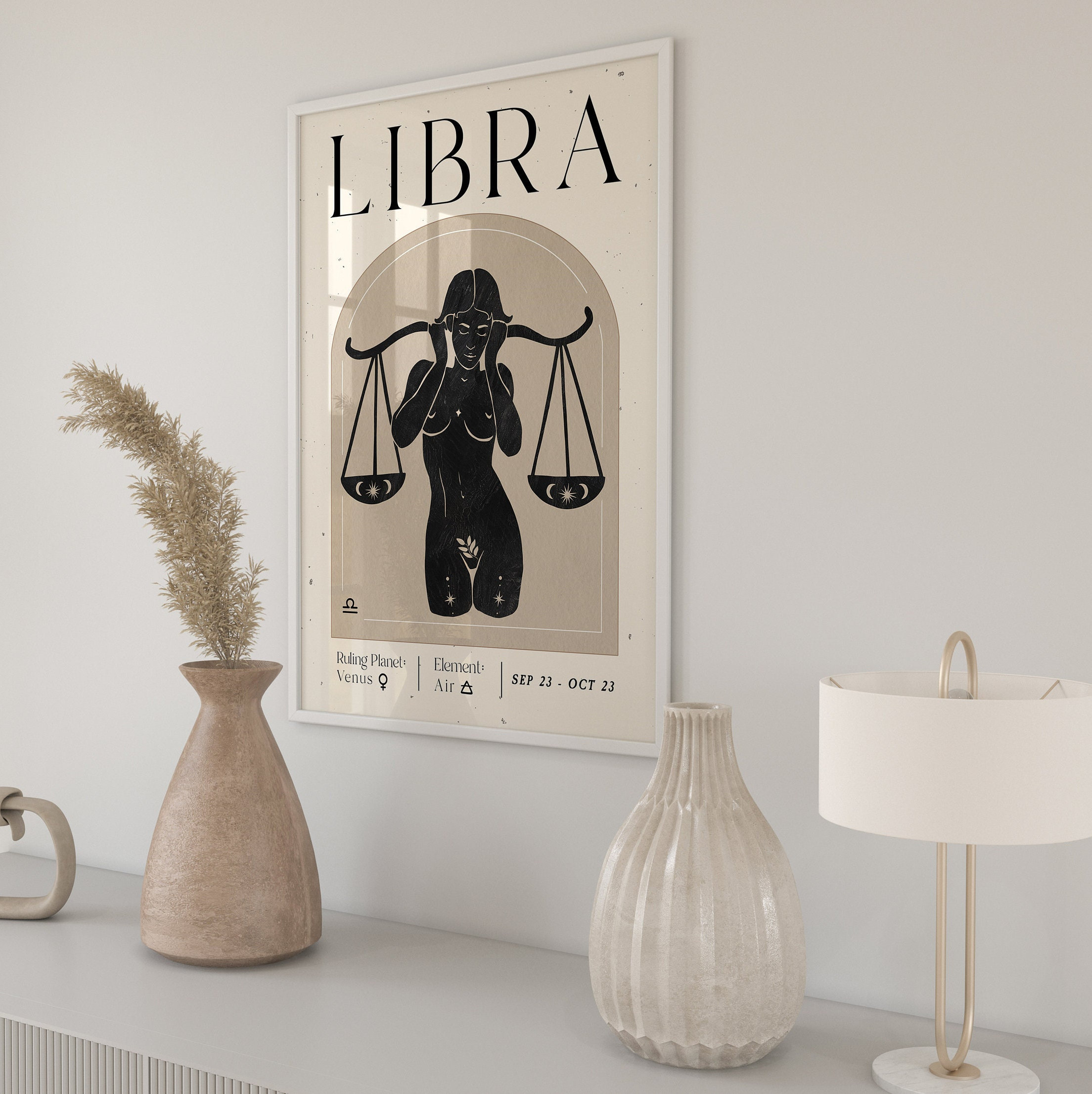 Libra Zodiac Goddess Wall Art Poster/printable Zodiac Art/printable ...