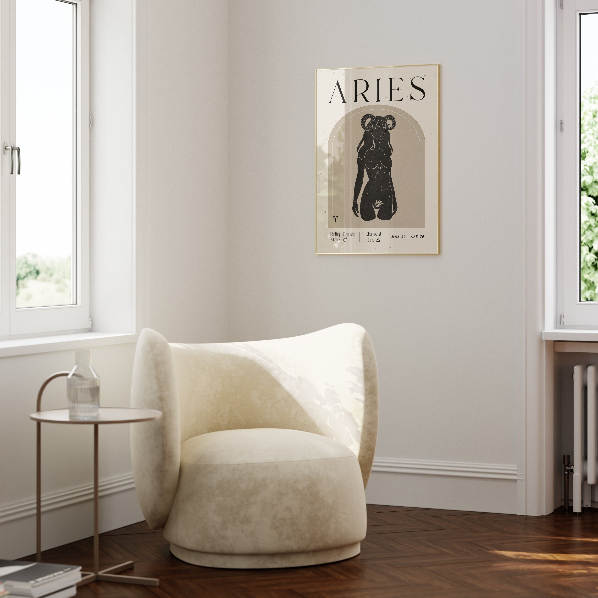 Aries Zodiac Goddess Wall Art Poster/printable Zodiac Art/printable ...