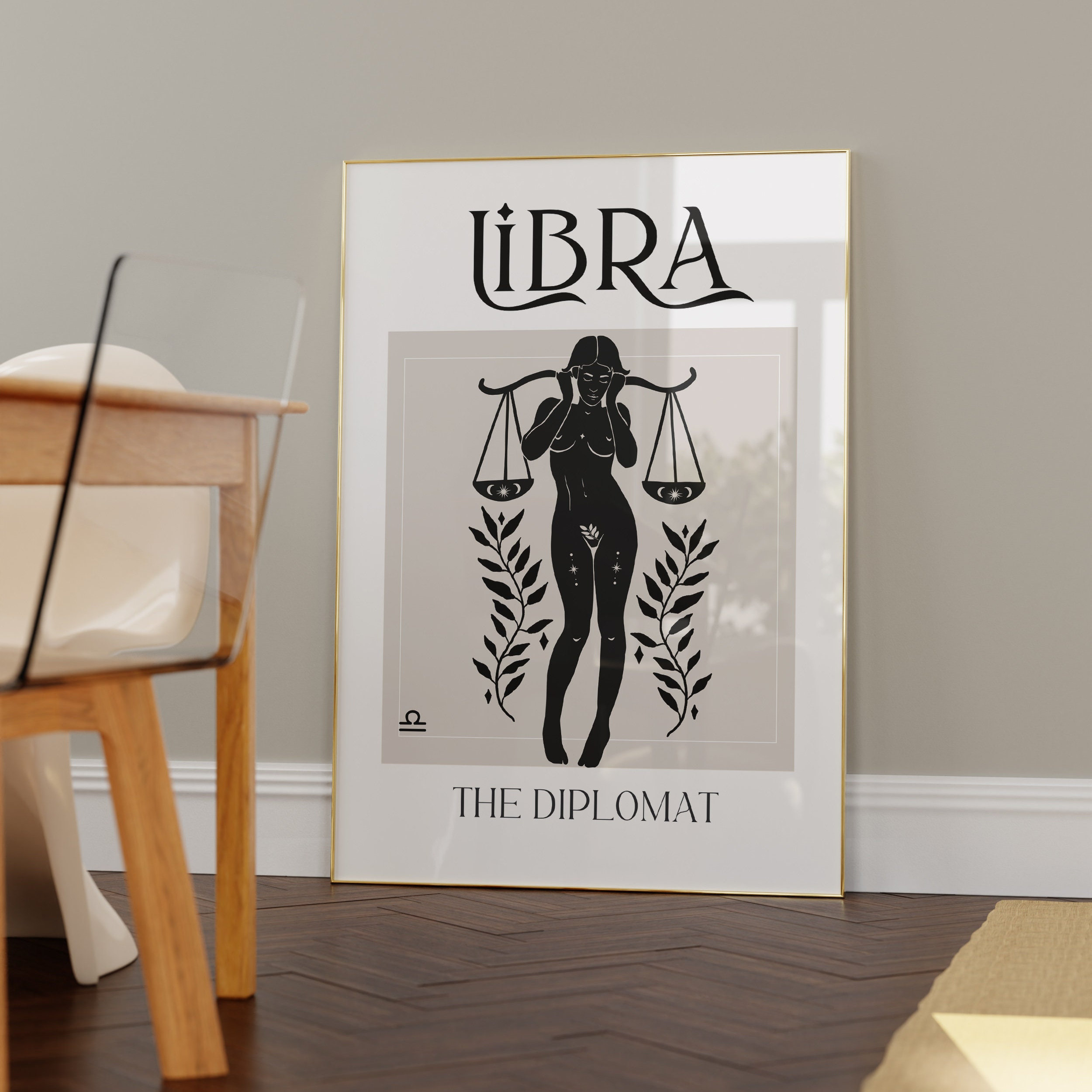 Libra Zodiac Goddess Wall Art Poster/printable Zodiac Art/printable ...